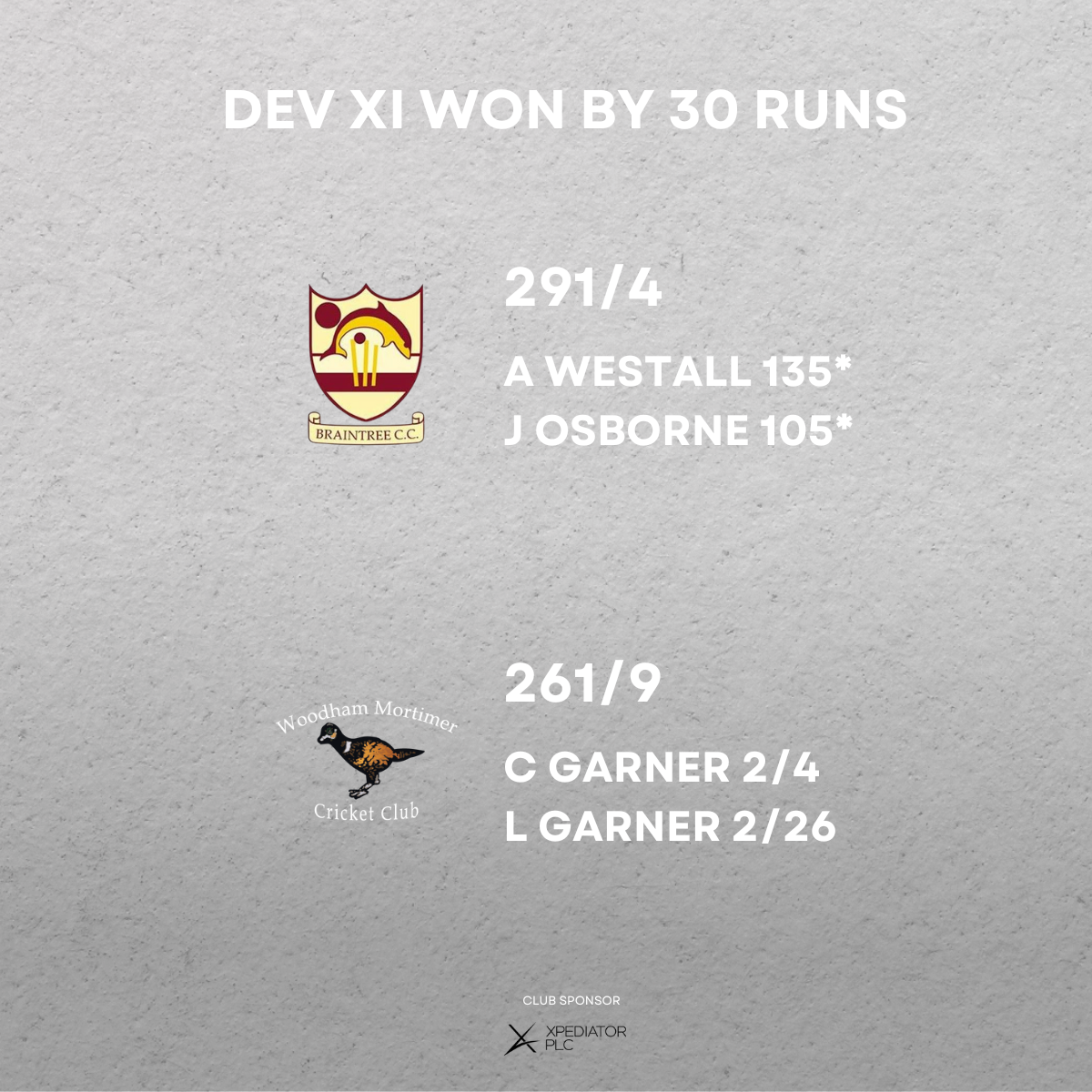 Dev XI v Woodham Mortimer (H)